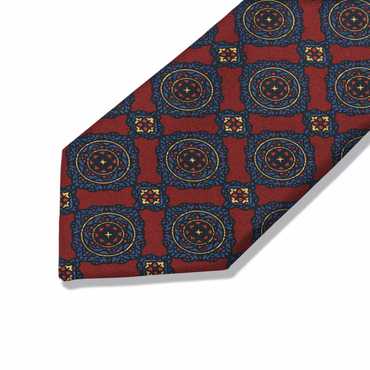 Burgundy & Navy Medallion Madder Silk Tie – Rampley and Co