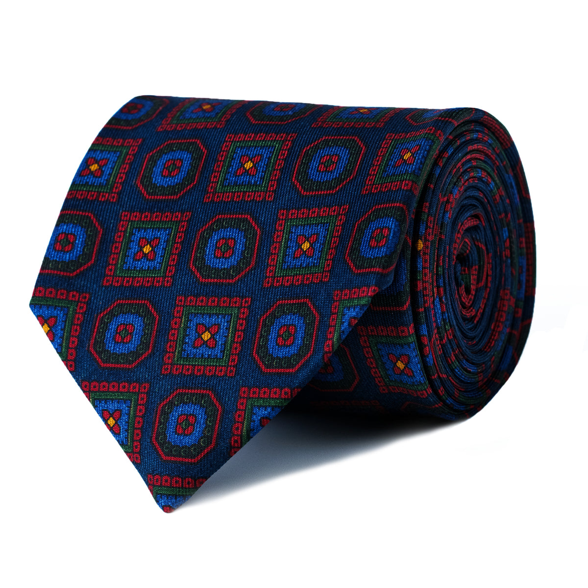 Navy & Red Medallion Madder Silk Tie – Rampley and Co