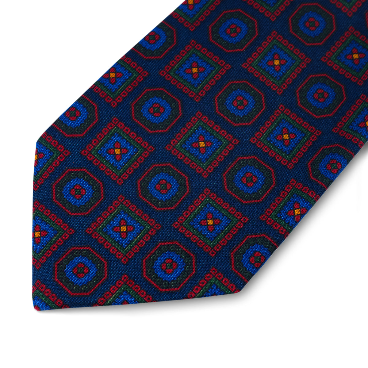 Navy & Red Medallion Madder Silk Tie – Rampley and Co