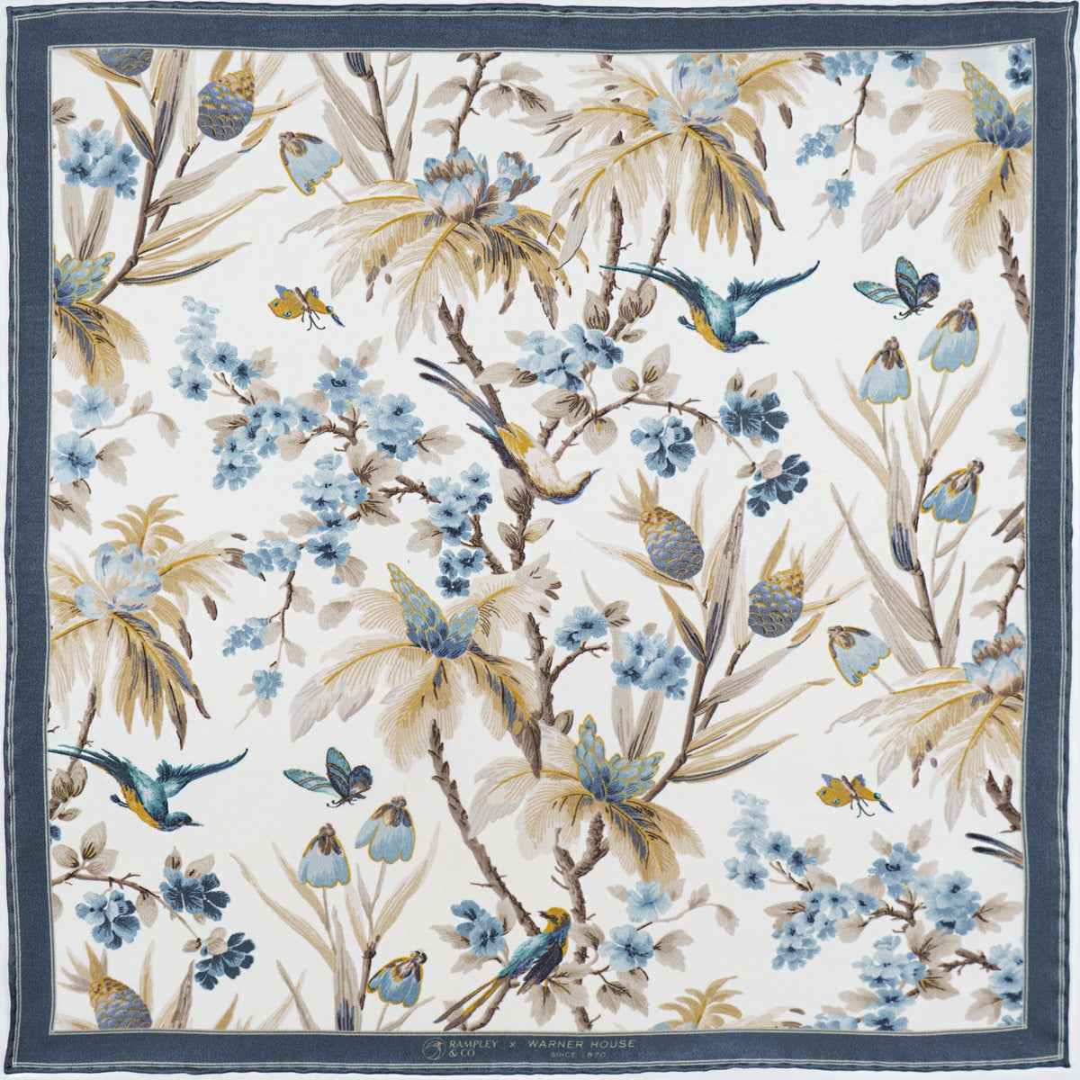 Fleurs Exotique, Blue Pocket Square – Rampley and Co
