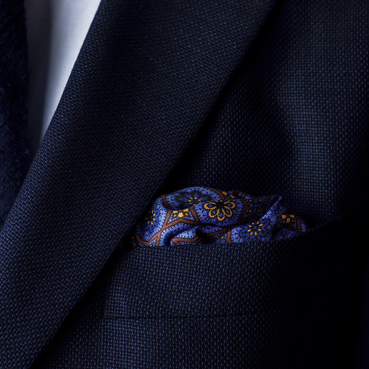 Steel Blue & Green Madder Silk Pocket Square – Rampley and Co