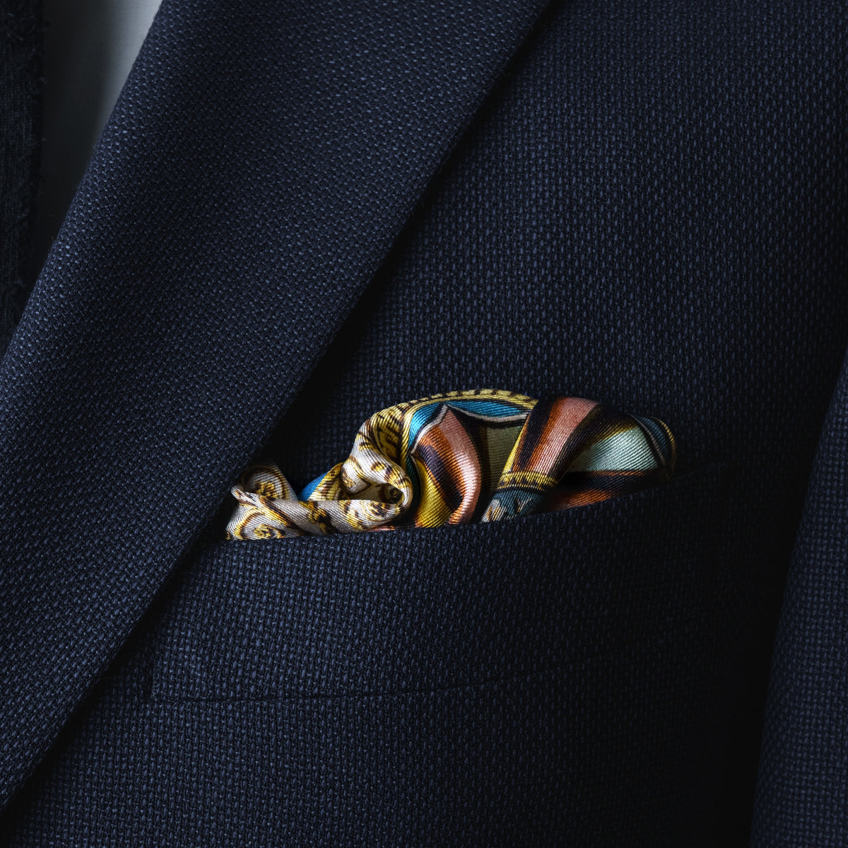 Manocchi Pink & Cerulean Blue Fan Pocket Square – Rampley and Co