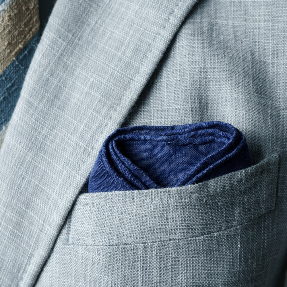 Windsor Blue Linen Pocket Square – Rampley and Co