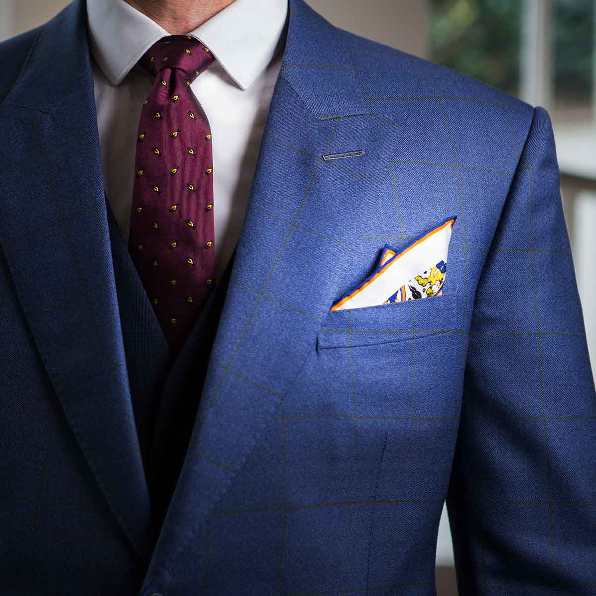 Blue & Orange Ottoman Tile Pocket Square – Rampley and Co