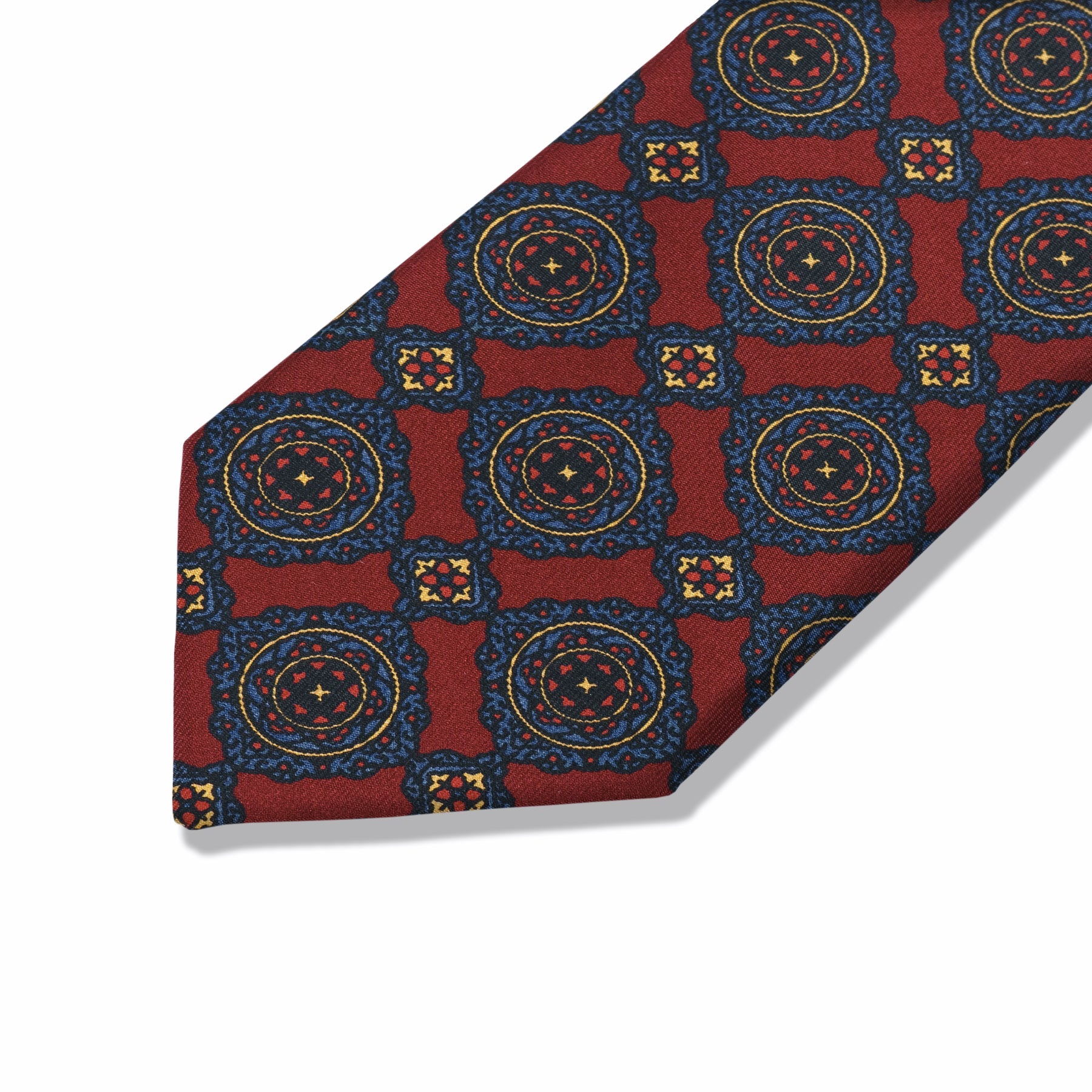 Burgundy & Navy Medallion Madder Silk Tie – Rampley and Co