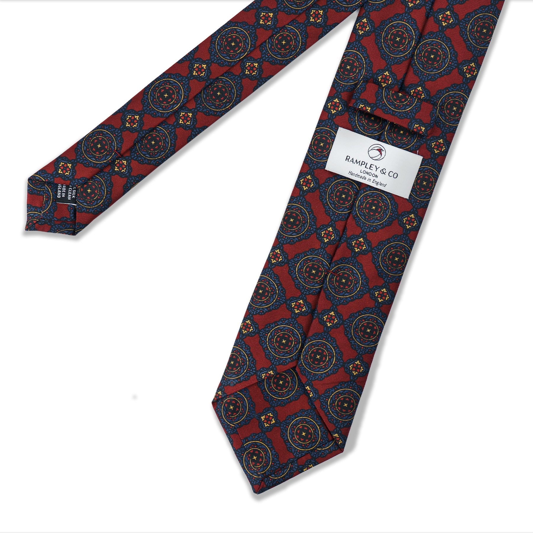 Burgundy & Navy Medallion Madder Silk Tie – Rampley and Co