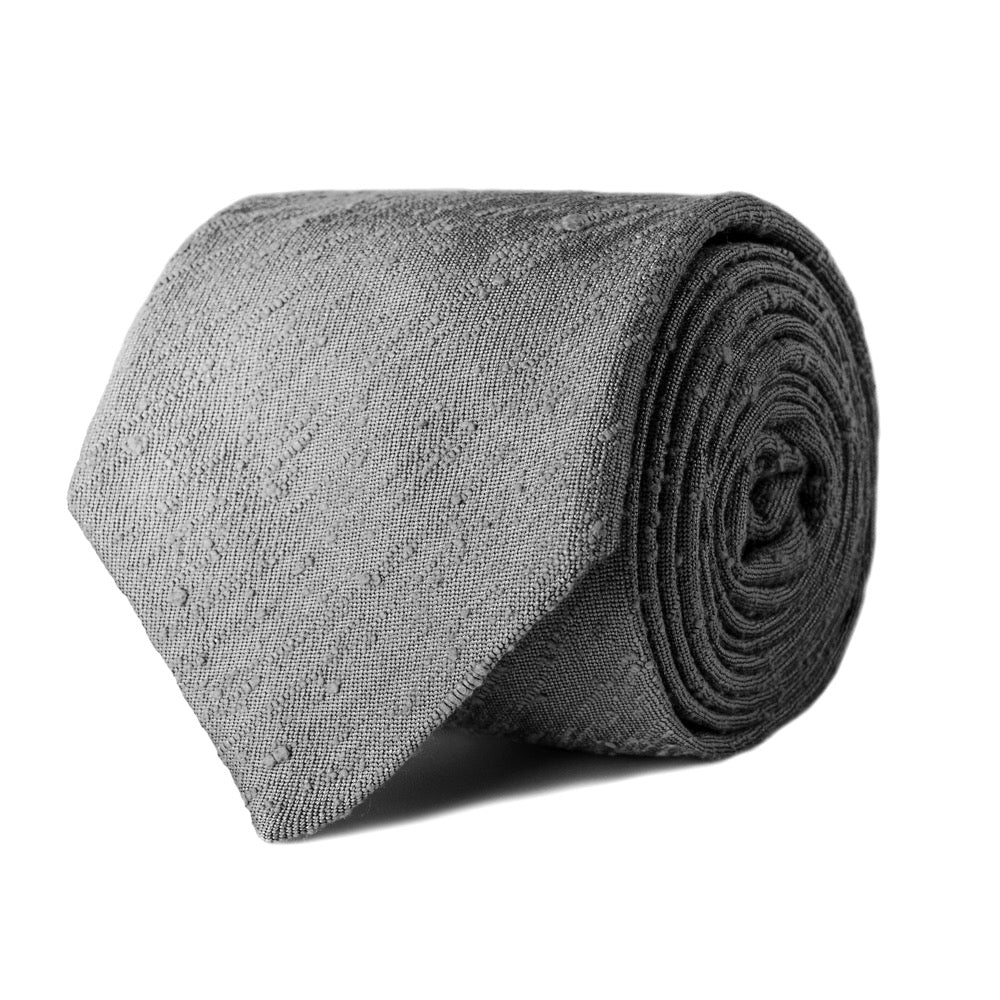 Grey Shantung Silk Tie – Rampley and Co