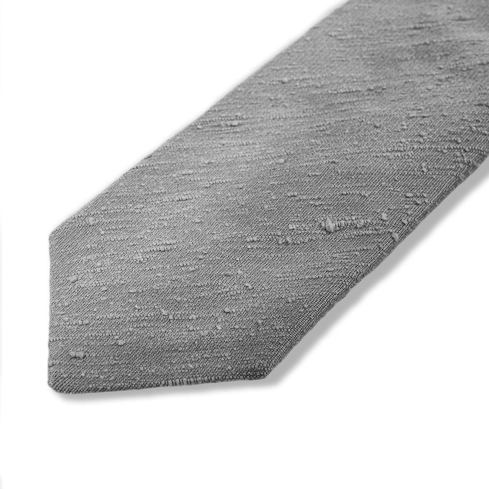 Grey Shantung Silk Tie – Rampley and Co