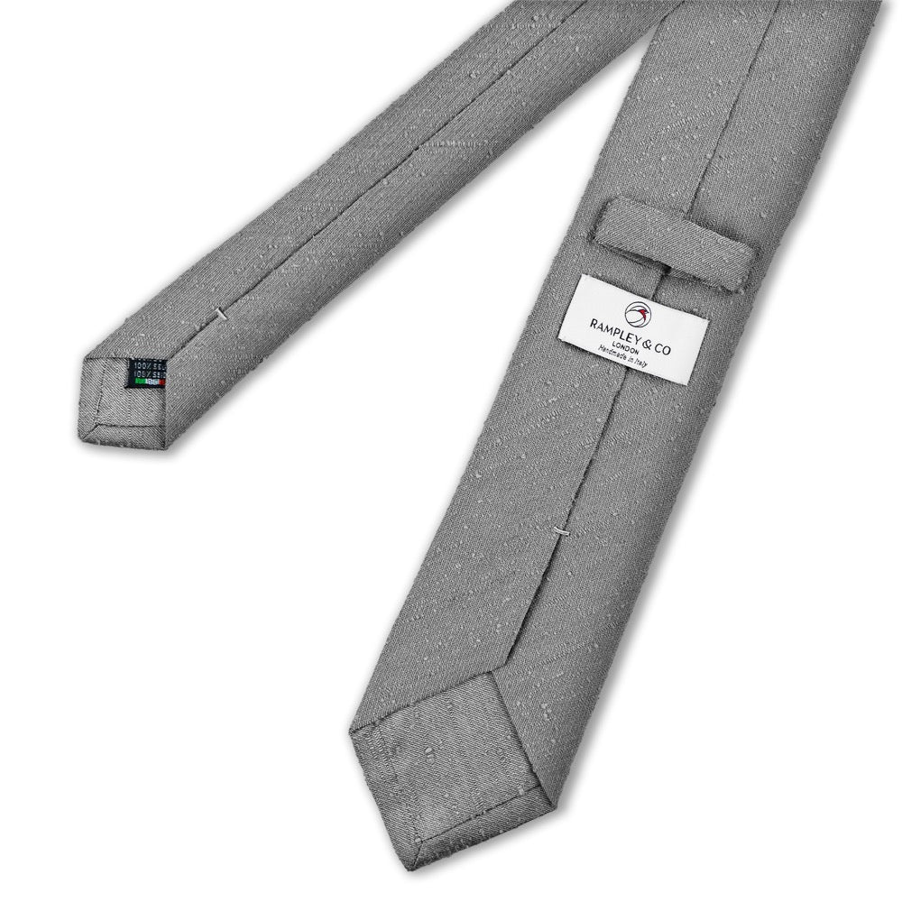 Grey Shantung Silk Tie – Rampley and Co