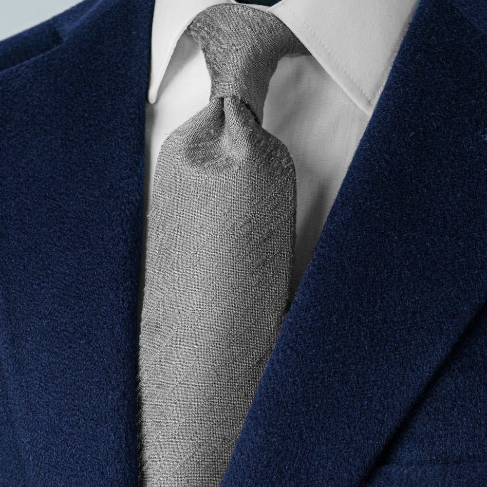 Grey Shantung Silk Tie – Rampley and Co