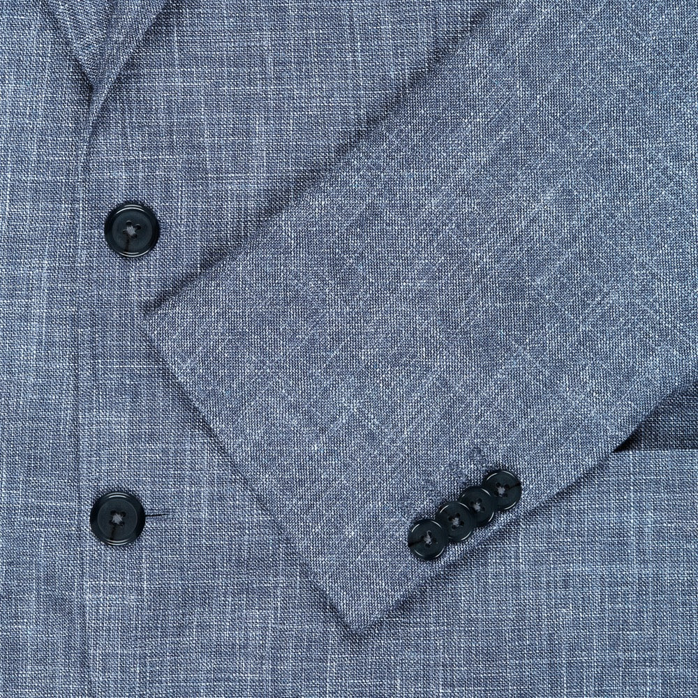 Hopsack Mid Blue Hopsack Linen Wool Blend Jacket – Rampley And Co