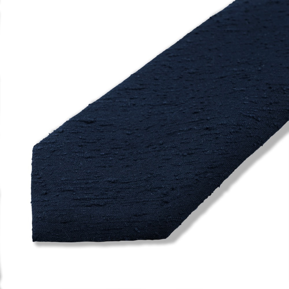 Navy Shantung Silk Tie – Rampley and Co