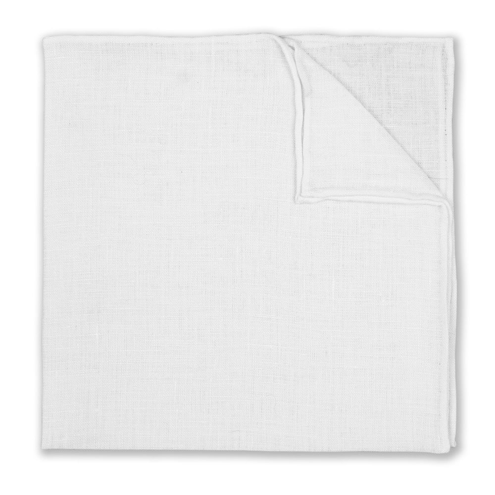 White Linen Pocket Square – Rampley and Co