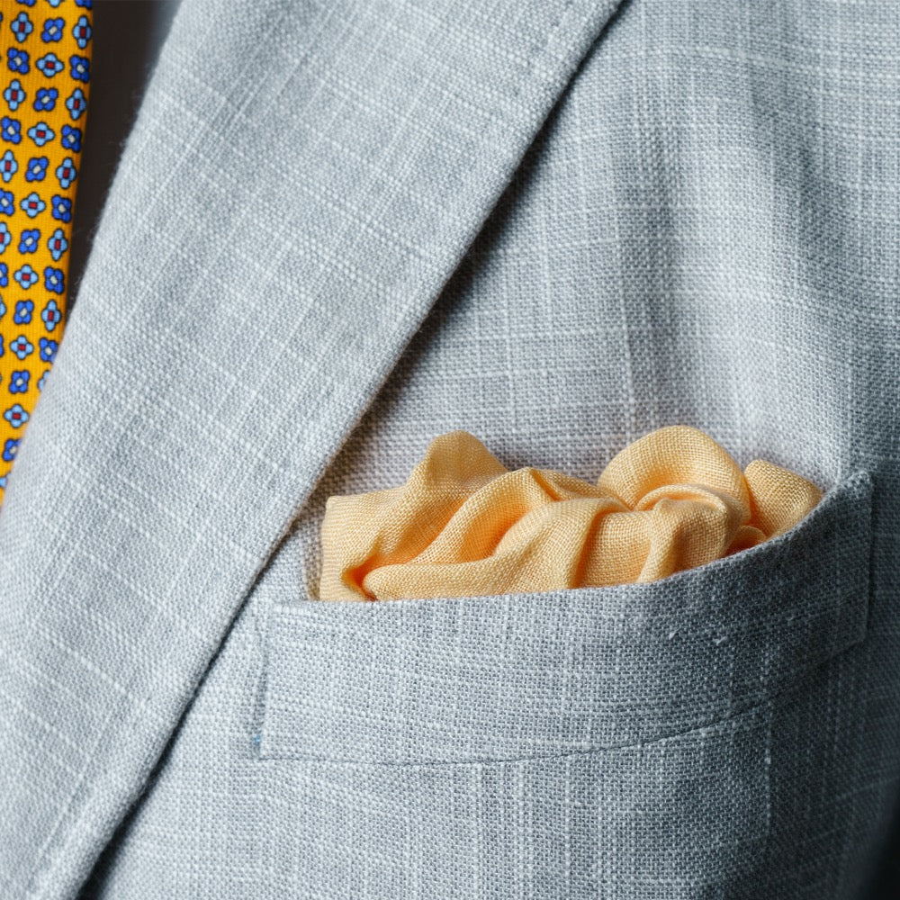 Pale Yellow Linen Pocket Square – Rampley and Co
