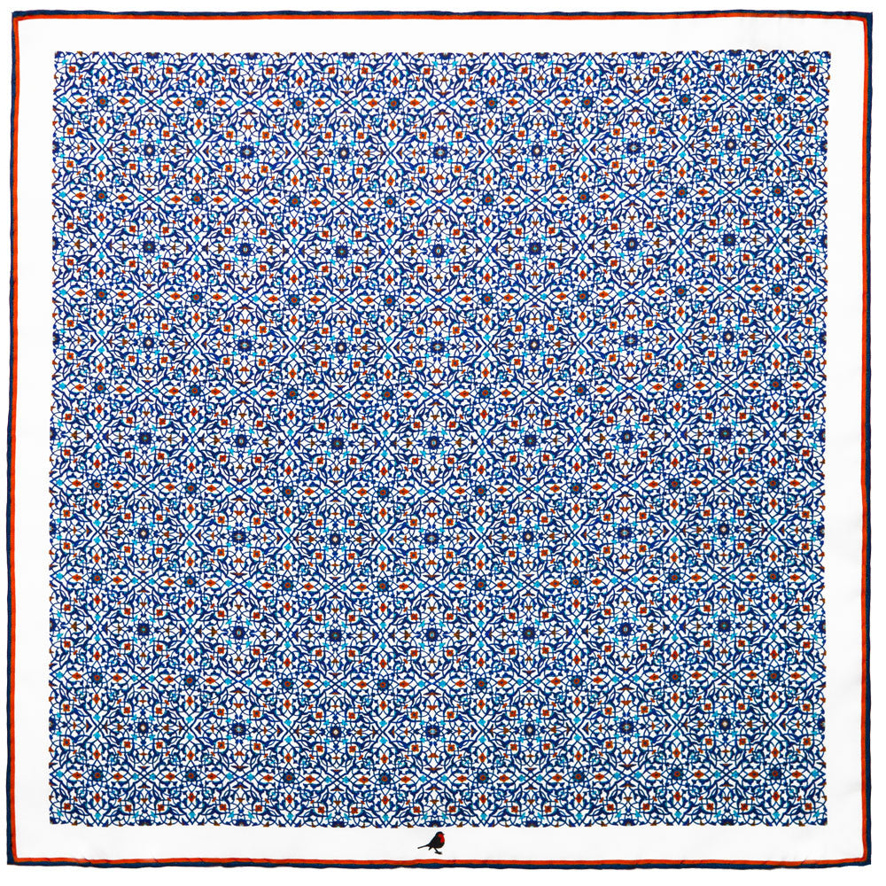 Blue Arabesque Tile Pocket Square – Rampley and Co