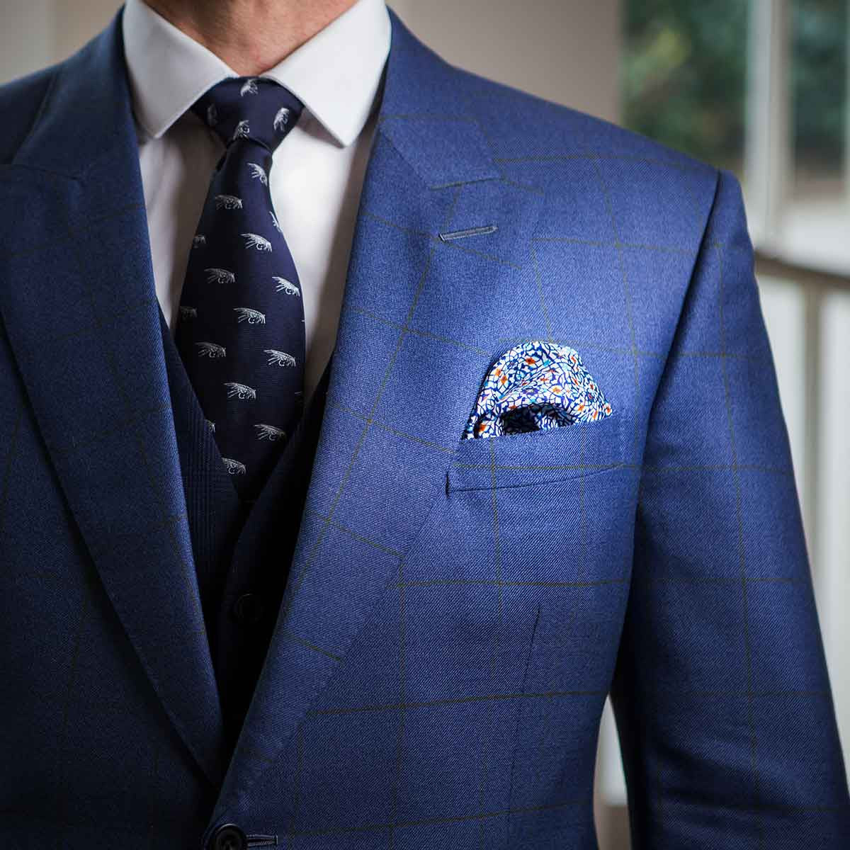 Blue Arabesque Tile Pocket Square – Rampley and Co