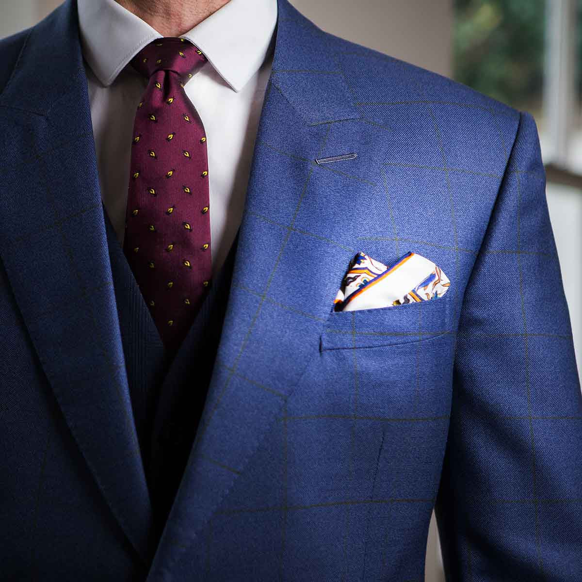 Blue & Orange Ottoman Tile Pocket Square – Rampley and Co