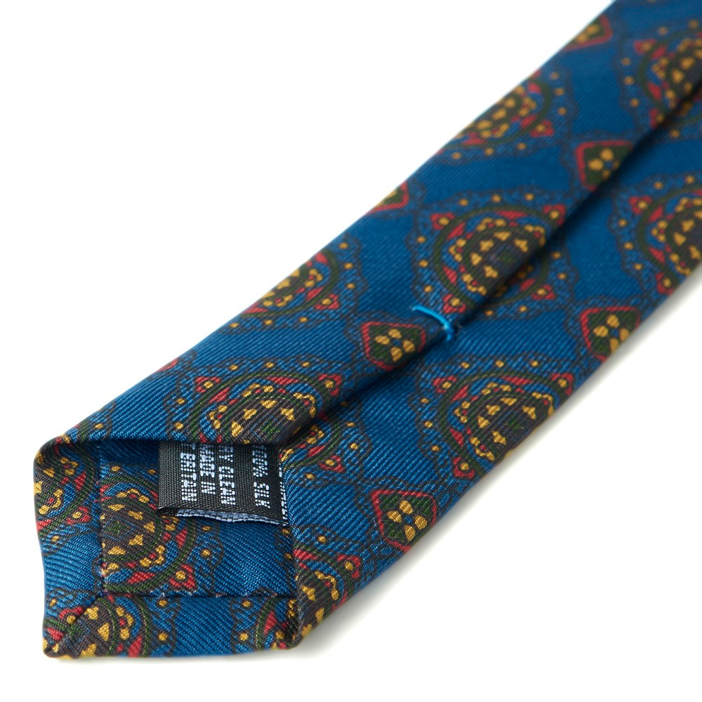 Navy & Burgundy Medallion Madder Silk Tie – Rampley and Co
