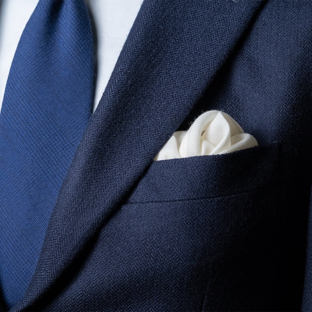 Ivory Wool-Cashmere Blend Pocket Square – Rampley and Co